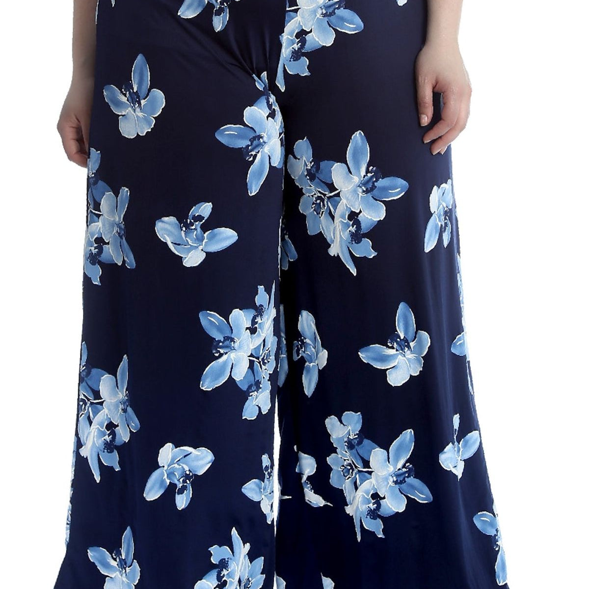 Plus Size Floral Print Palazzo Trouser Wearall