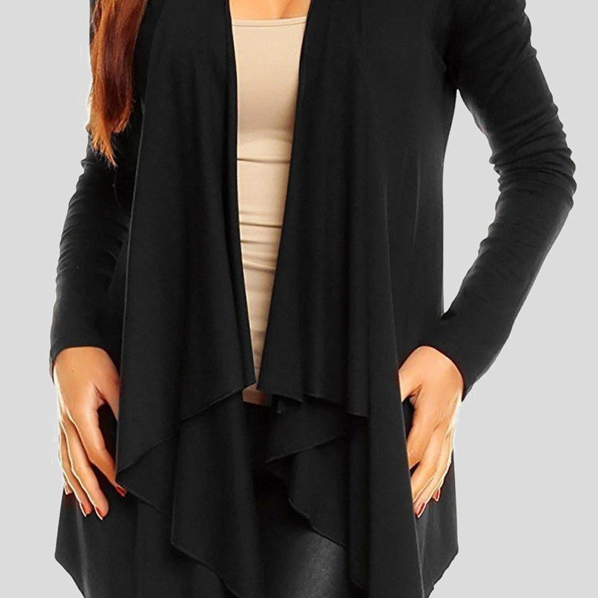 Plain Open Waterfall Cardigan – WearAll